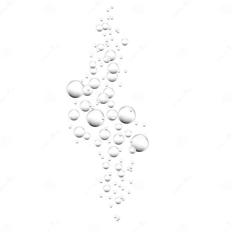 Oxygen Bubble Vector Illustration. Bubbles in Drinking Water Stock ...