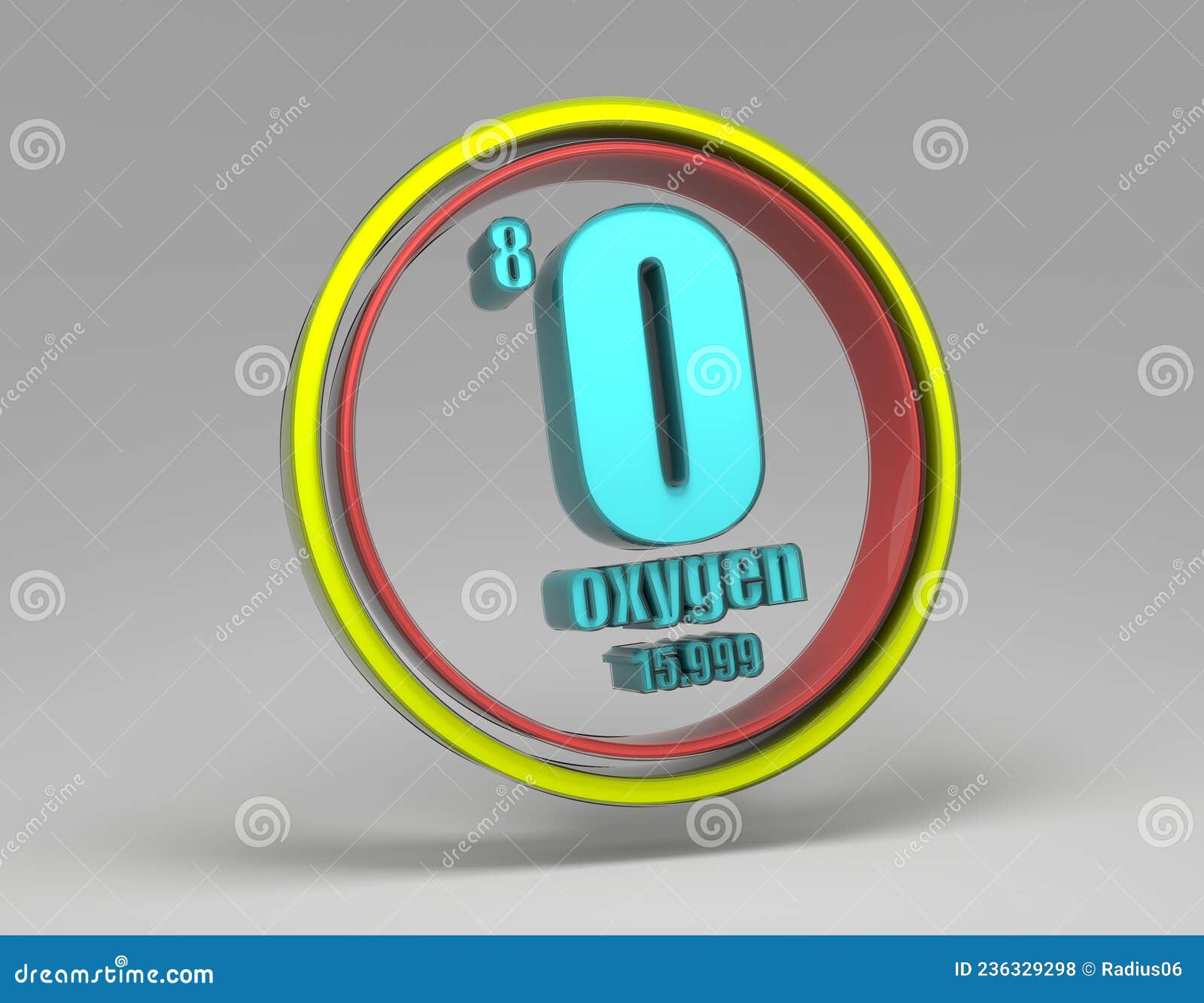 Sign of Oxygen with Atomic Number and Atomic Weight. Stock Illustration ...