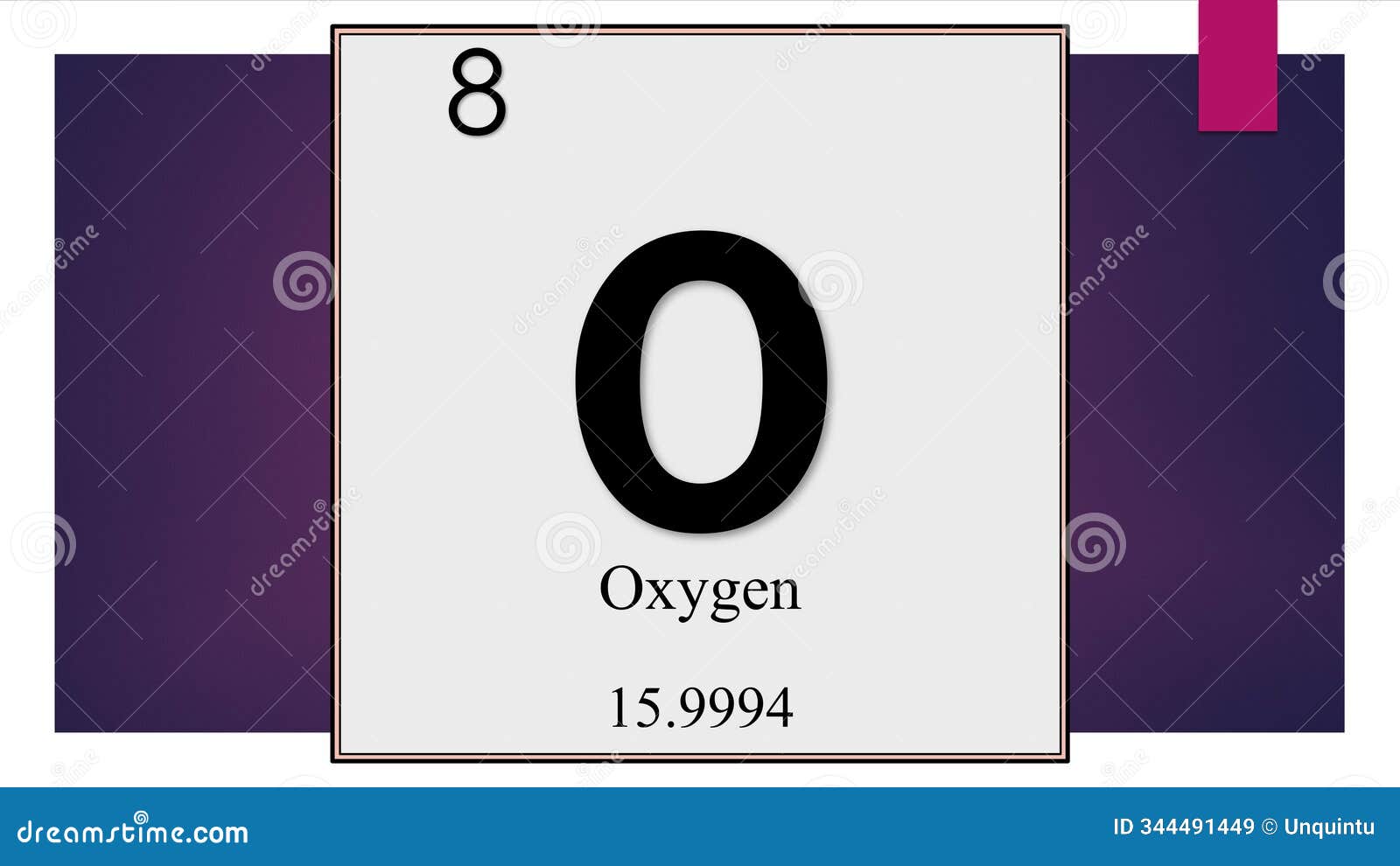 Oxygen Chemical Element Symbol on Purple Abstract Background Stock ...