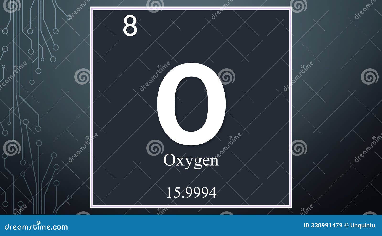Oxygen Chemical Element Symbol on Dark Abstract Background Stock ...