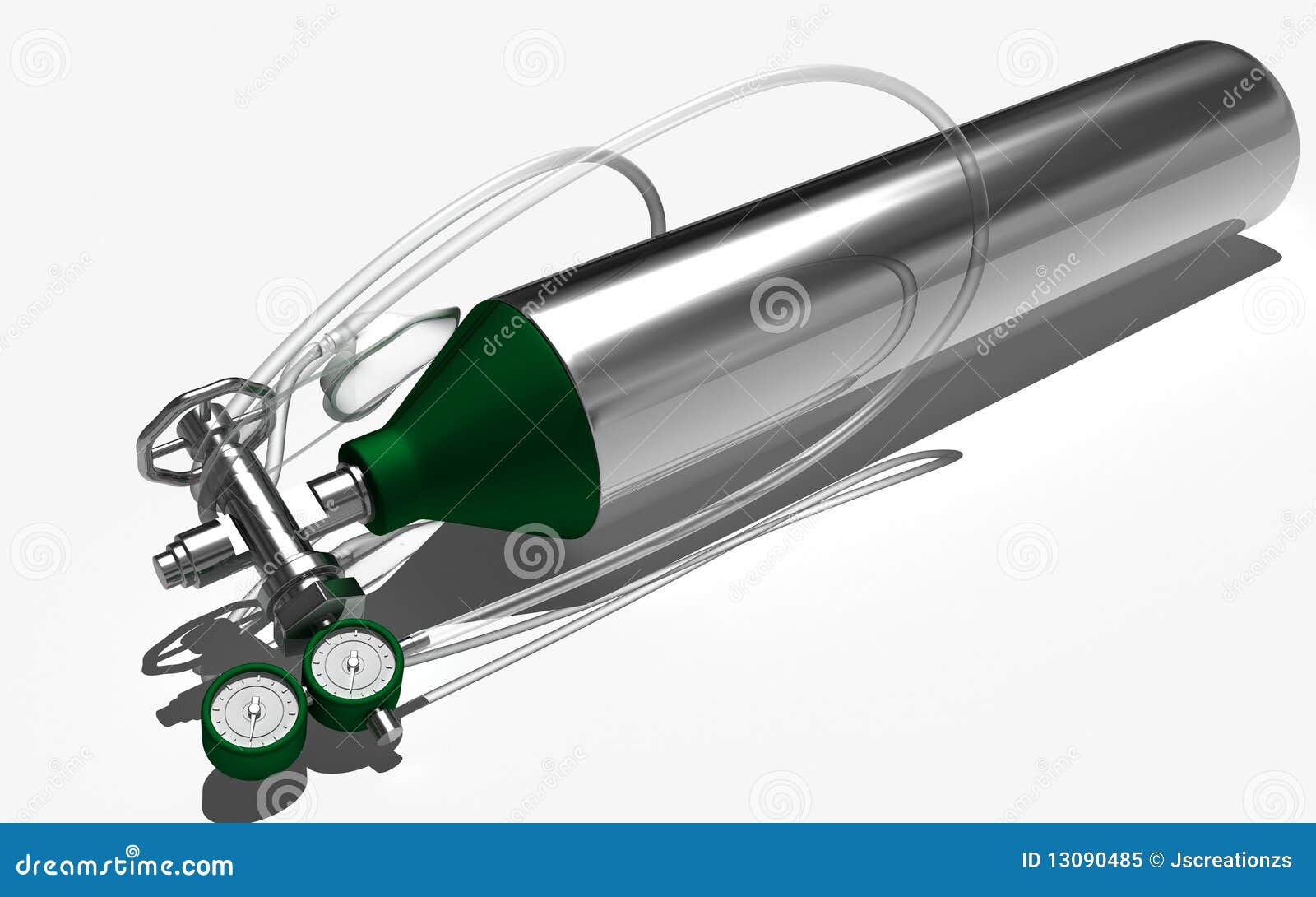 Oxygen cylinder stock illustration. Illustration of cylinder - 13090485