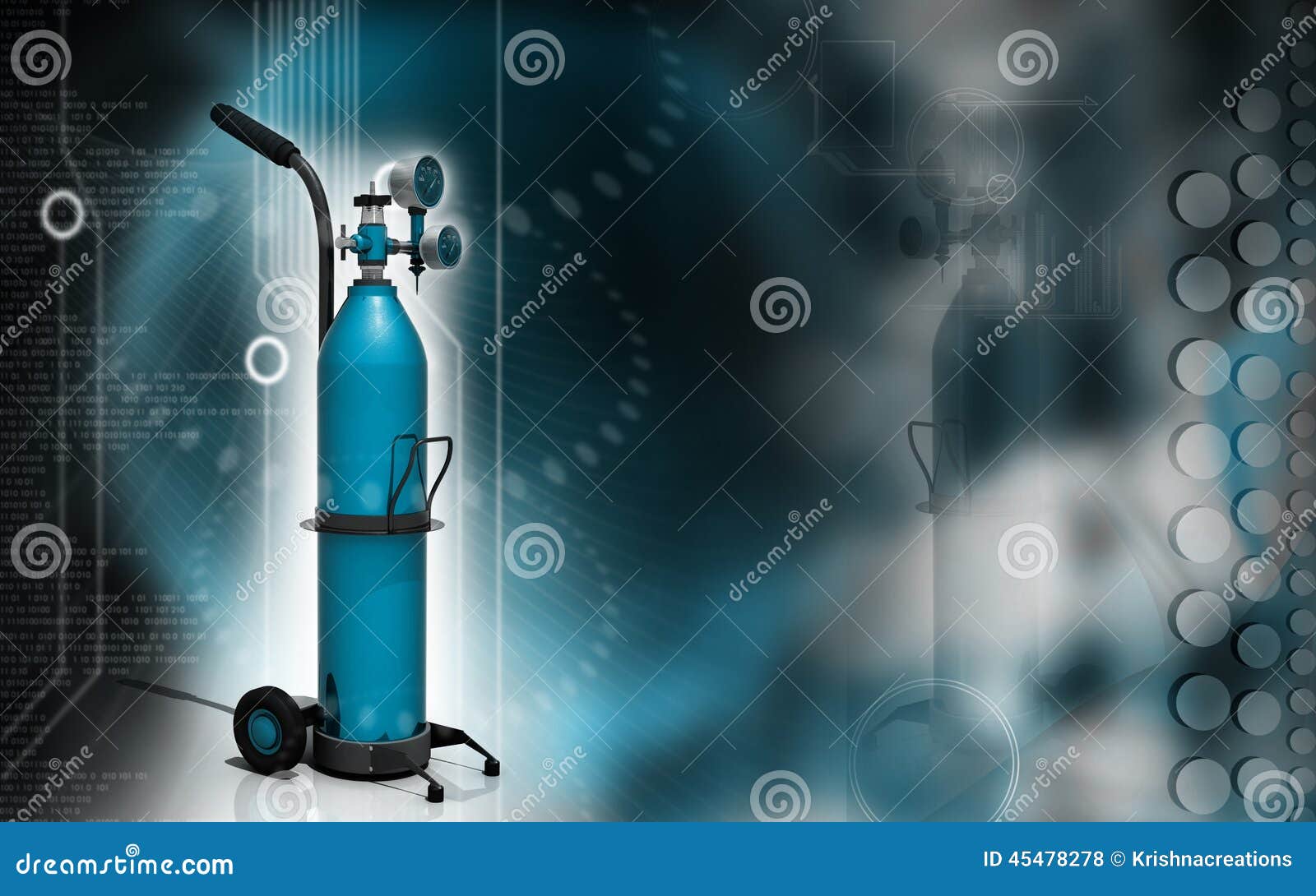 Oxygen Gas Cylinder. Gas Tank With Manometer. Storage Of Oxygen Gas ...