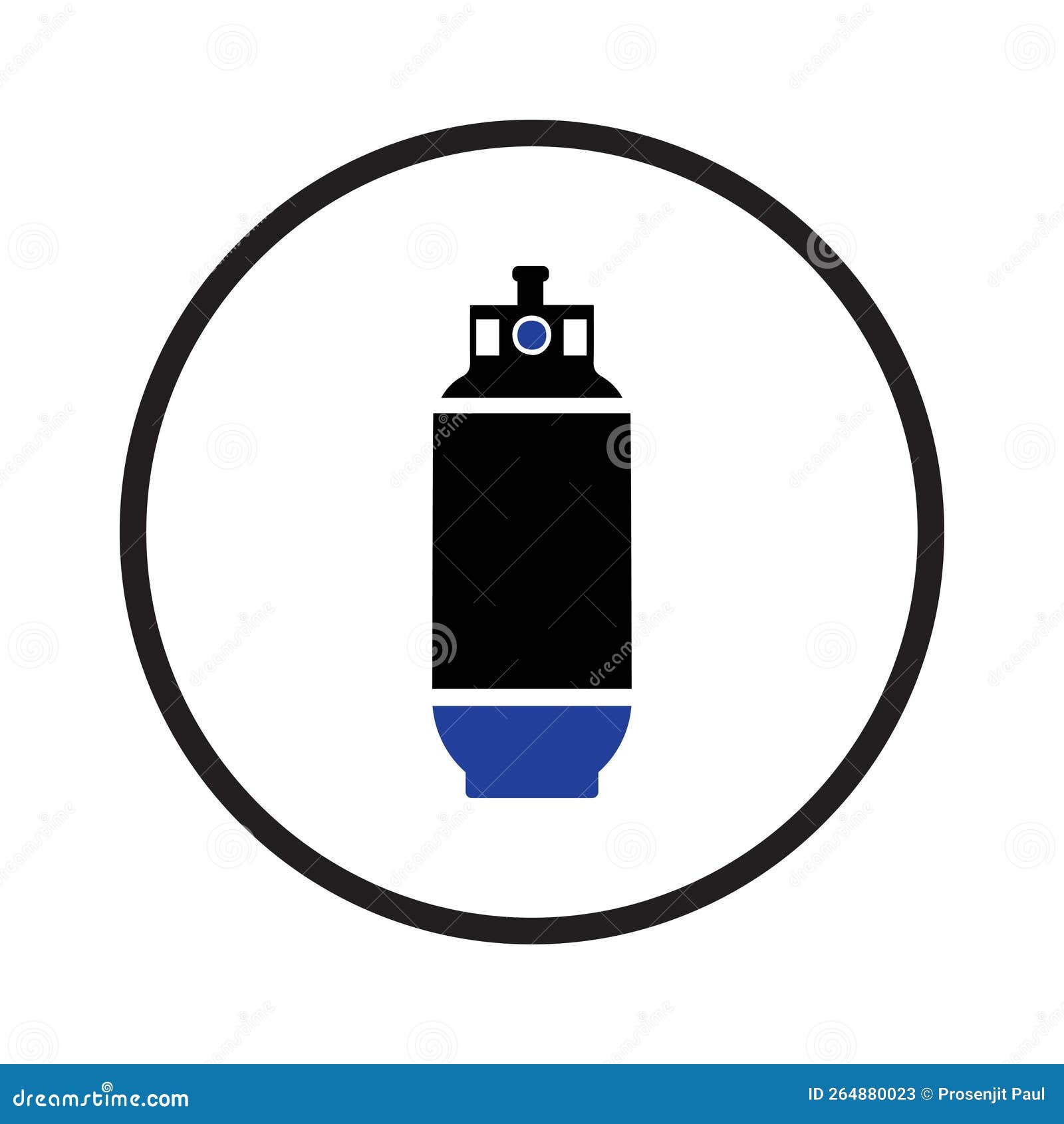 Oxygen cylinder icon stock vector. Illustration of health - 264880023