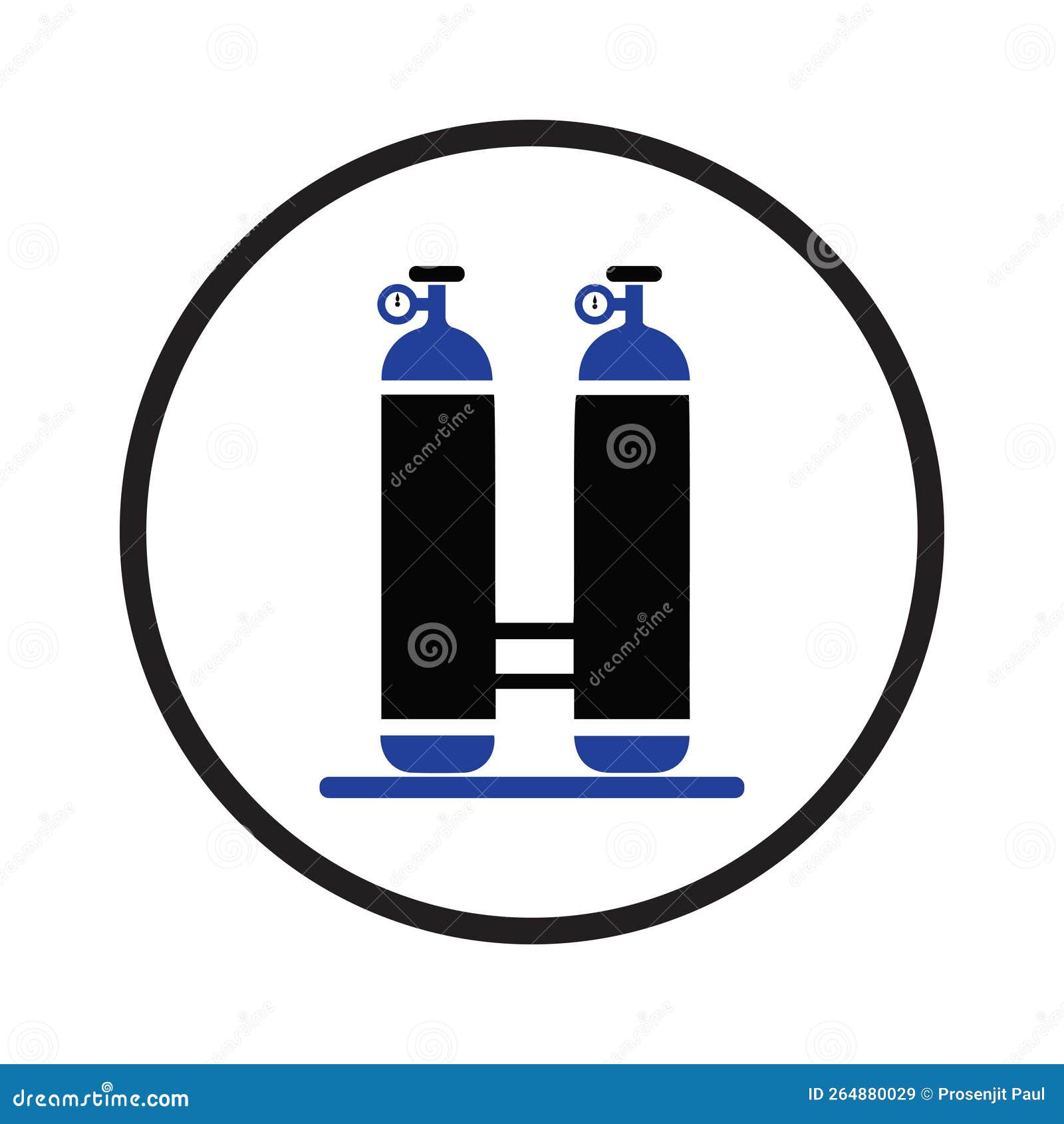 Oxygen cylinder icon stock vector. Illustration of icon - 264880029