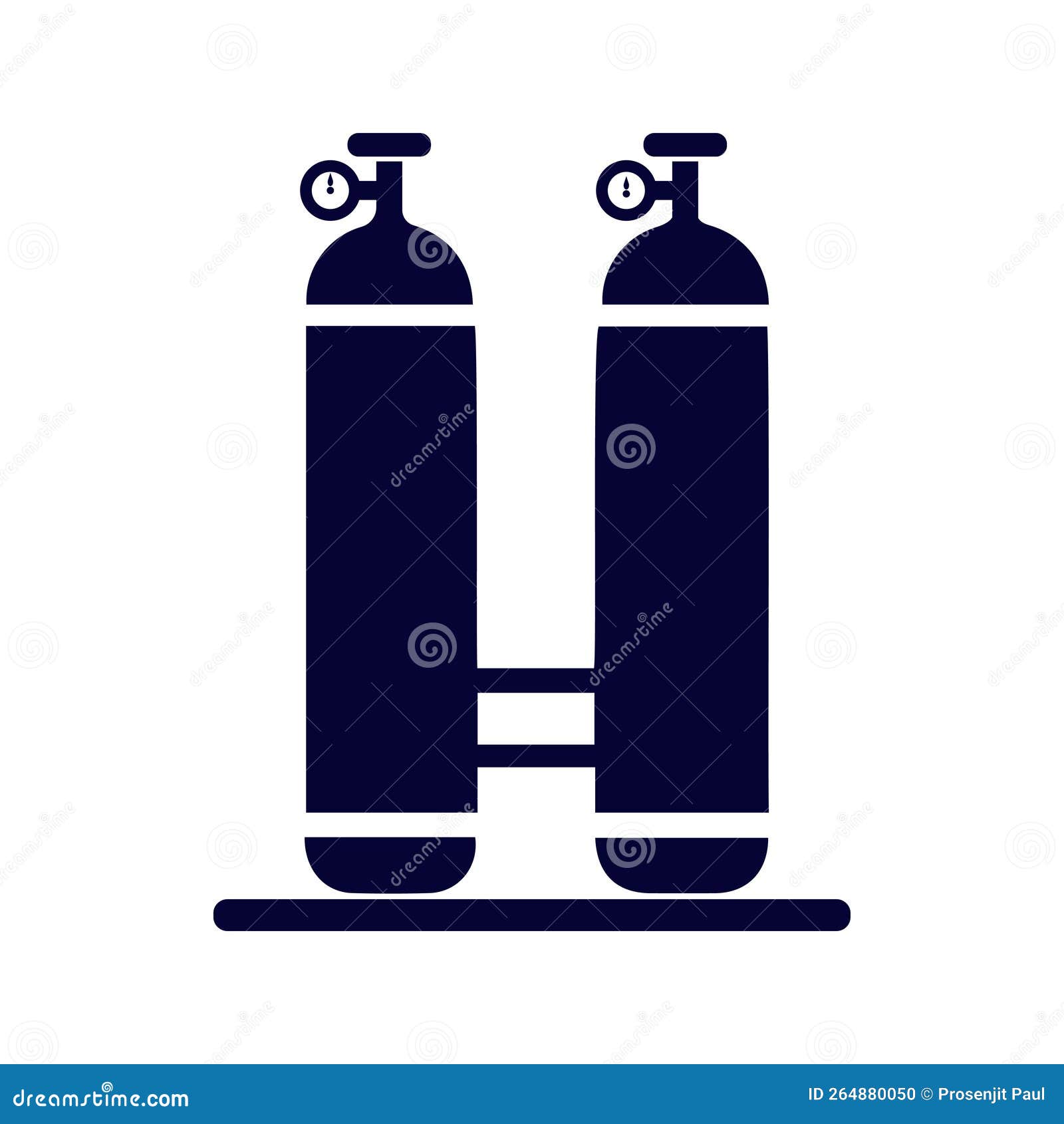 Oxygen cylinder icon stock vector. Illustration of asthma - 264880050