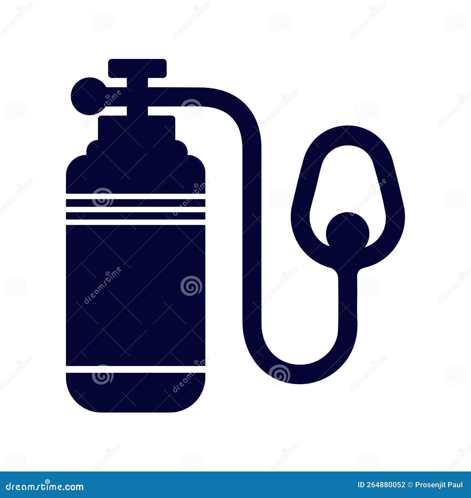 Oxygen cylinder icon stock vector. Illustration of clinic - 264880052