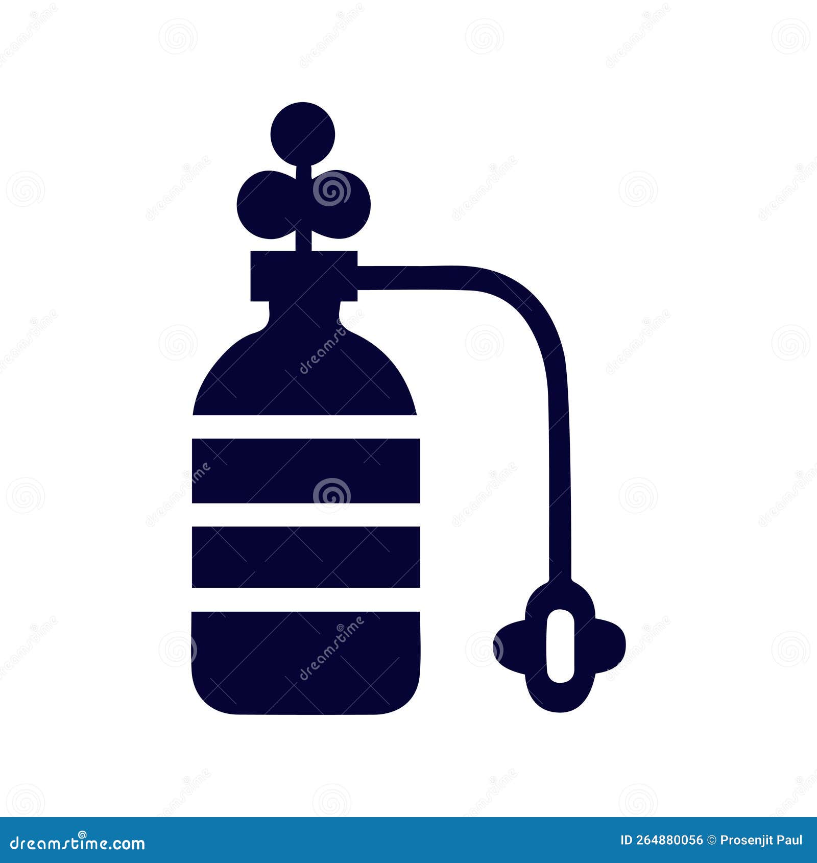 Oxygen cylinder icon stock vector. Illustration of compressed - 264880056
