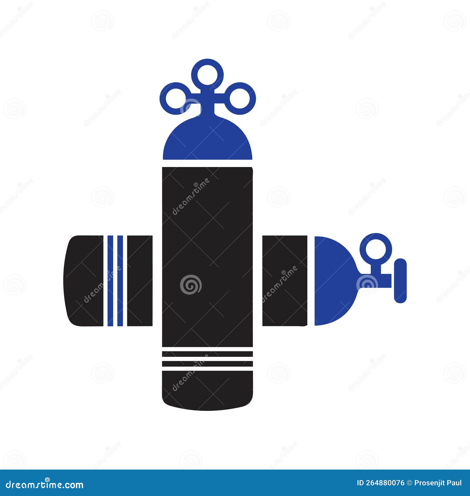 Oxygen cylinder icon stock vector. Illustration of hospital - 264880076