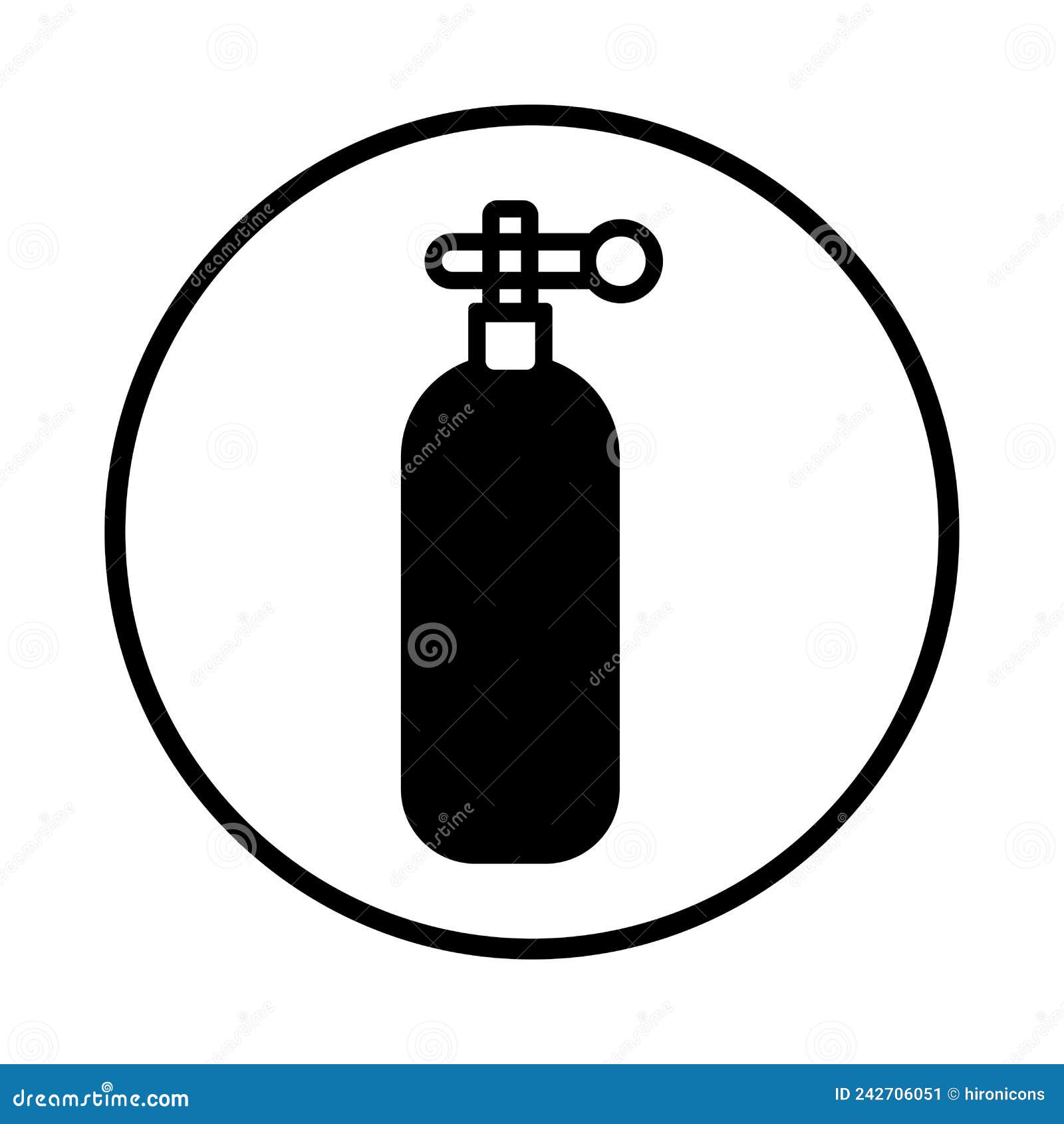 Oxygen Cylinder Icon. Black Vector Graphics Stock Illustration ...
