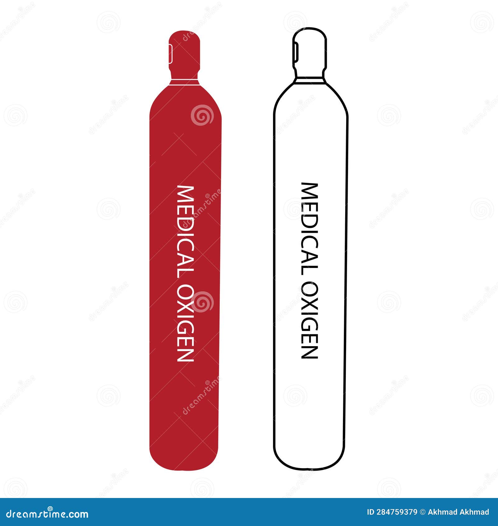 Oxygen cylinder icon stock vector. Illustration of design - 284759379