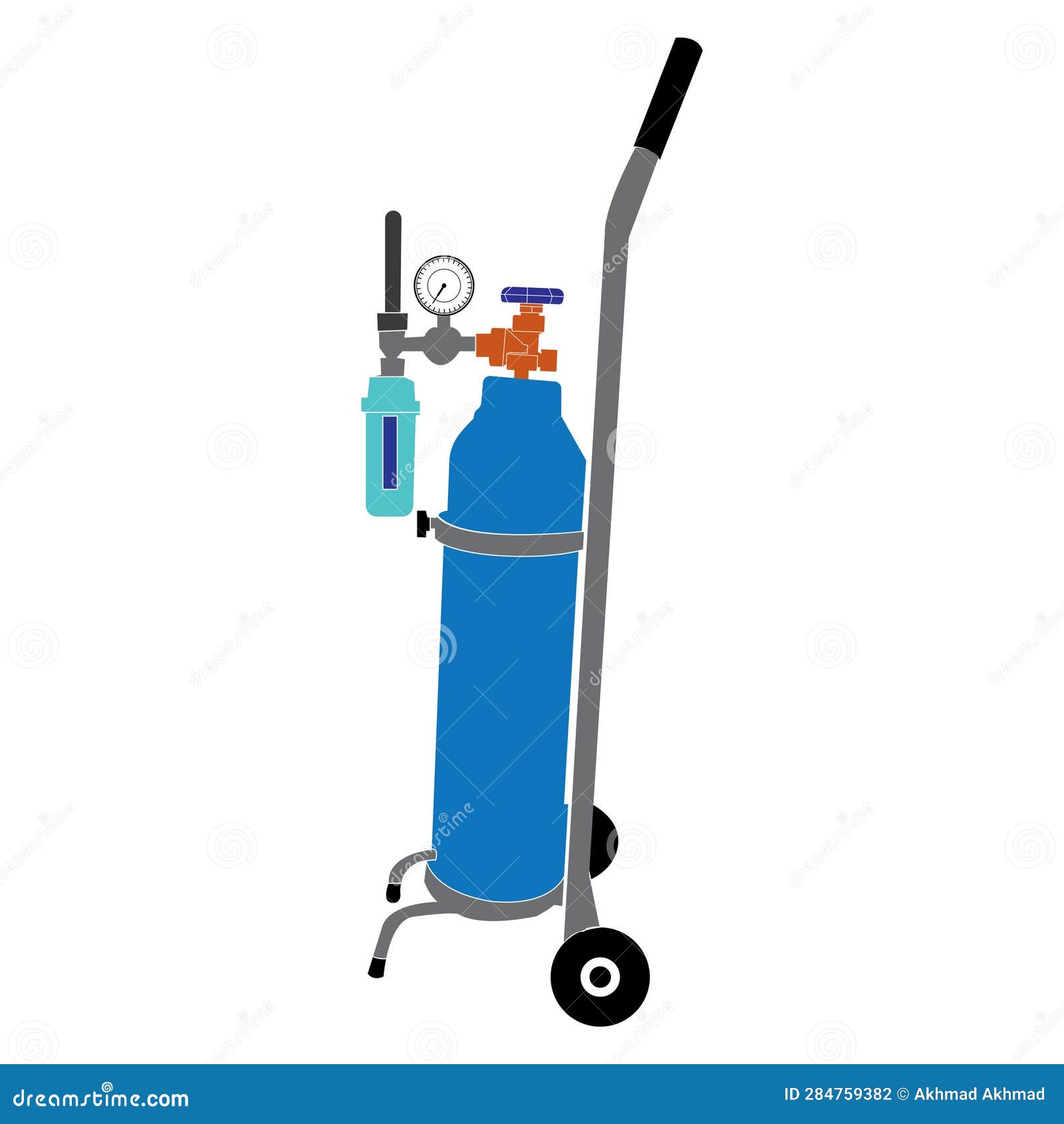 Oxygen cylinder icon stock vector. Illustration of vector - 284759382