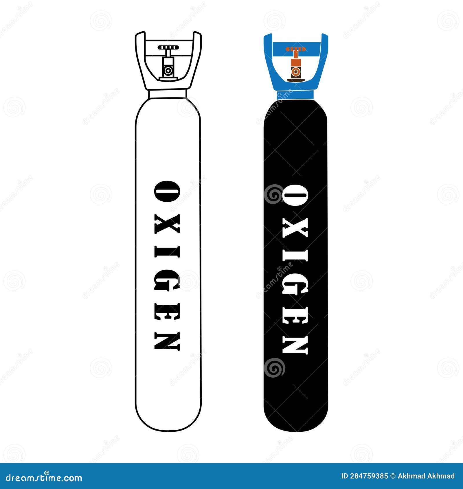 Oxygen cylinder icon stock vector. Illustration of liquid - 284759385