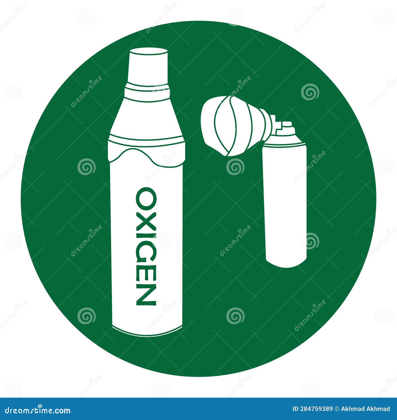 Oxygen cylinder icon stock vector. Illustration of refill - 284759389