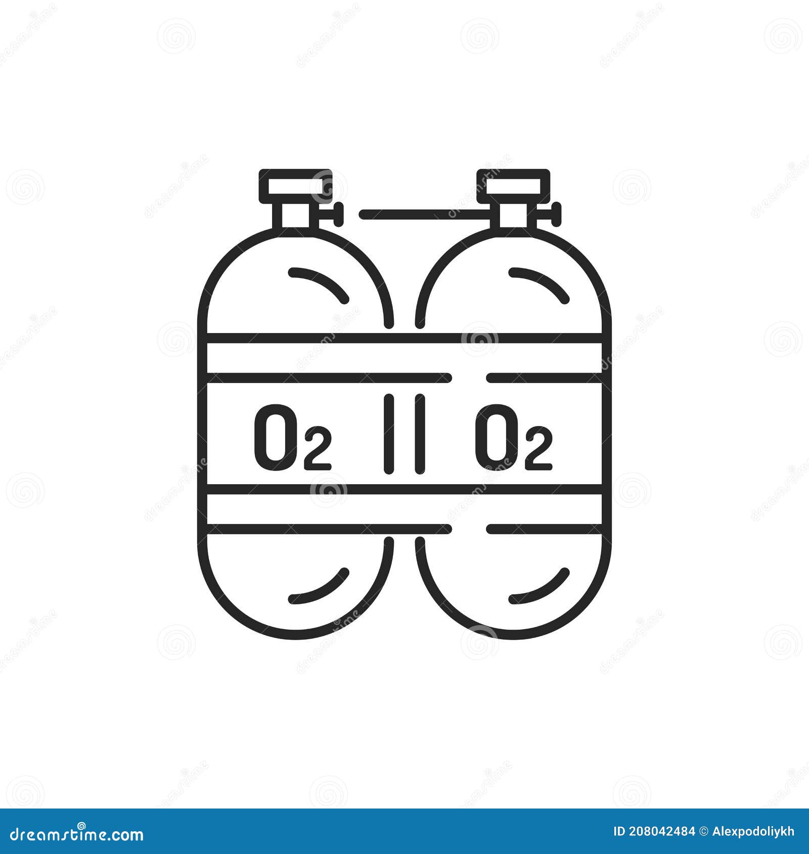 Oxygen Cylinders Color Line Icon. Editable Stroke. Stock Vector ...