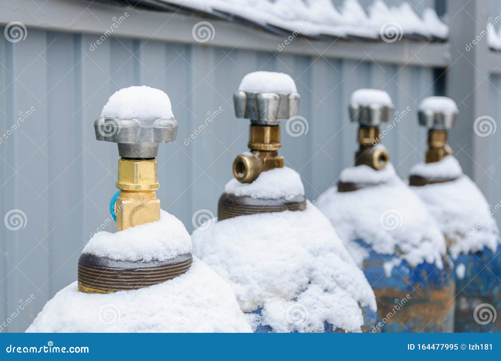 Oxygen Cylinders at a Construction Site. the Use of Oxygen in the ...