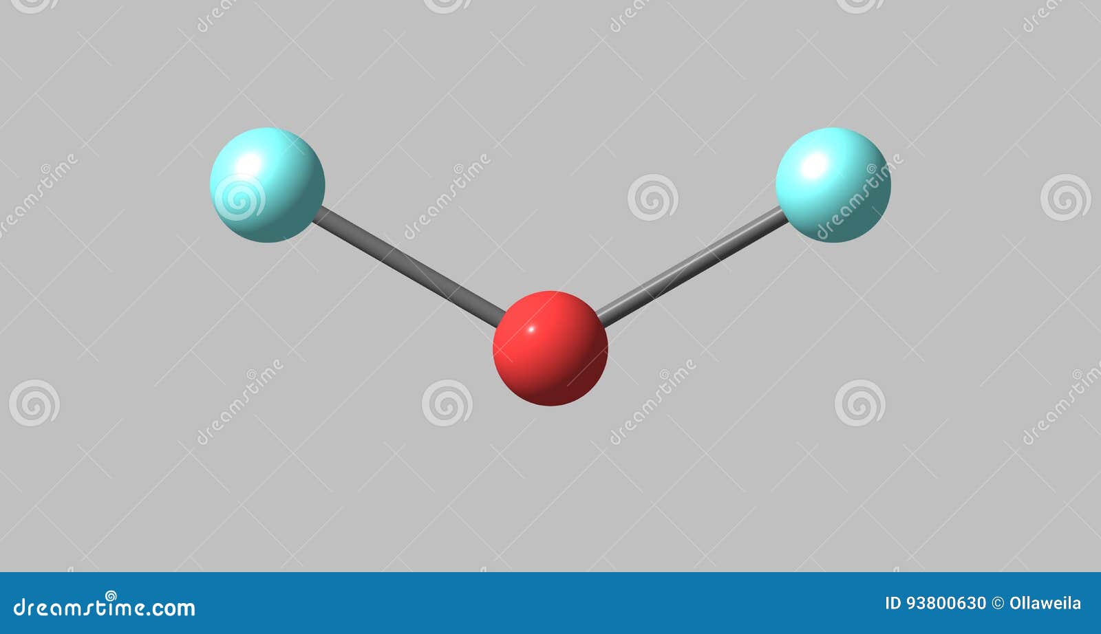 Oxygen Difluoride Molecular Structure Isolated on Grey Stock ...