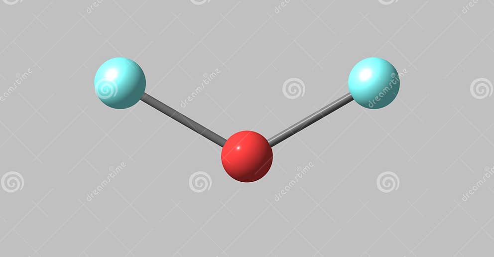 Oxygen Difluoride Molecular Structure Isolated on Grey Stock ...