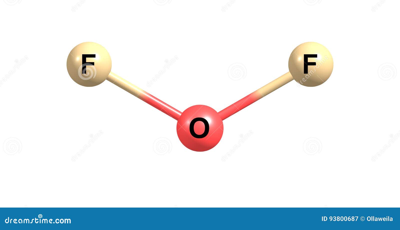 Oxygen Difluoride Molecular Structure Isolated on White Stock ...