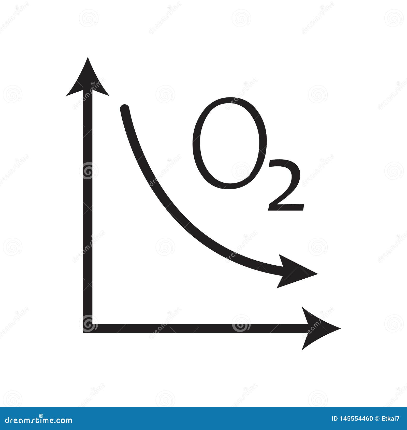 Oxygen with Downward Arrow. Vector Design Illustration Stock Vector ...