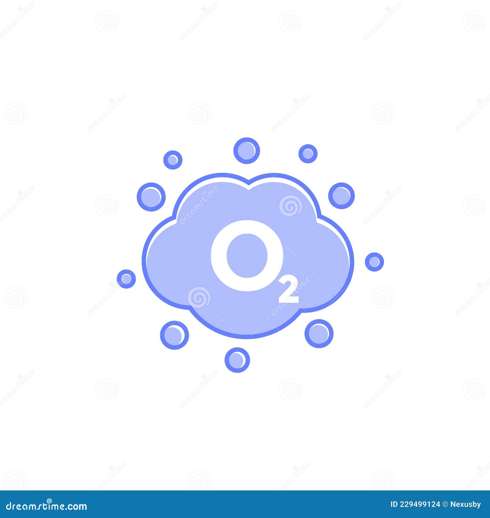 Oxygen gas icon on white stock vector. Illustration of pure - 229499124