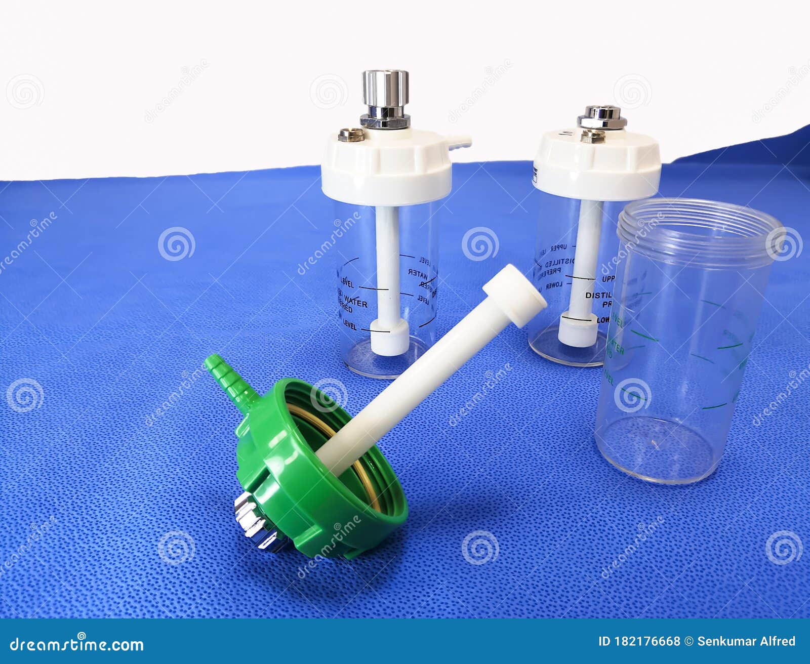 OXYGEN HUMIDIFIER BOTTLES stock photo. Image of filter - 182176668