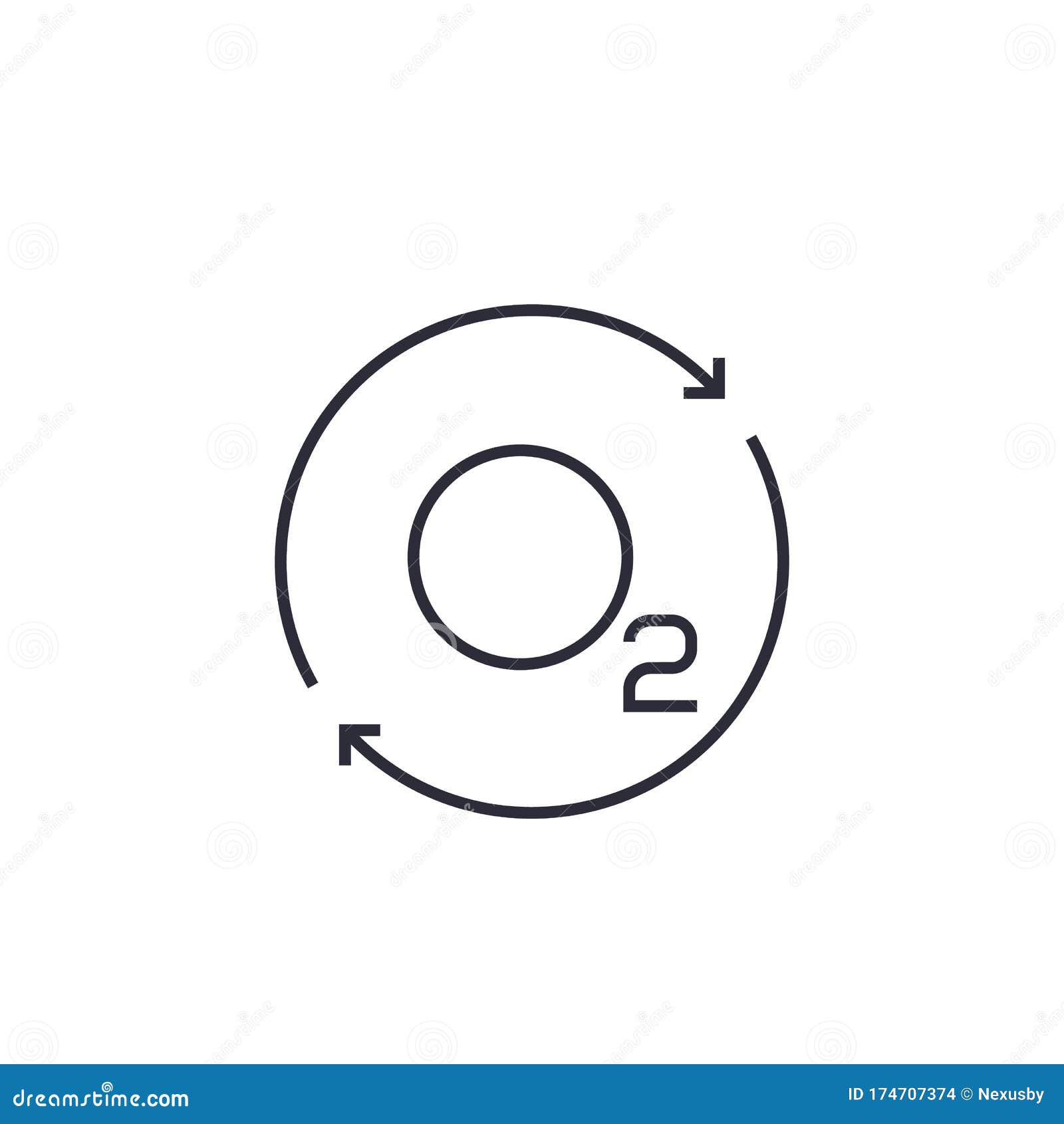 Oxygen Icon with Arrows, Line Vector Stock Illustration - Illustration ...