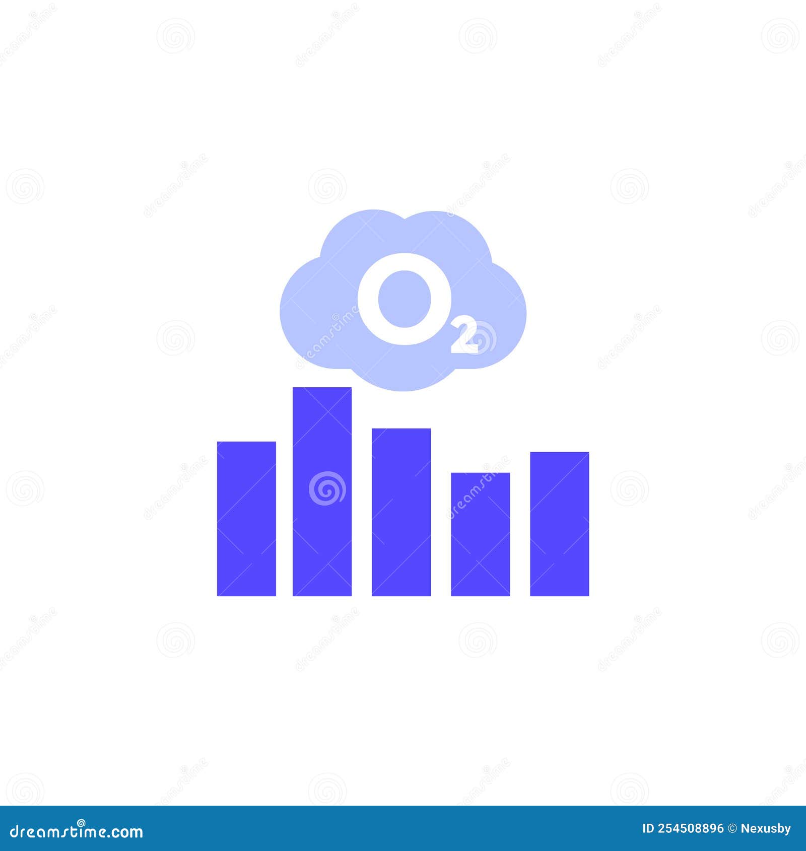 Oxygen Level Icon with a Chart Stock Vector - Illustration of measure ...