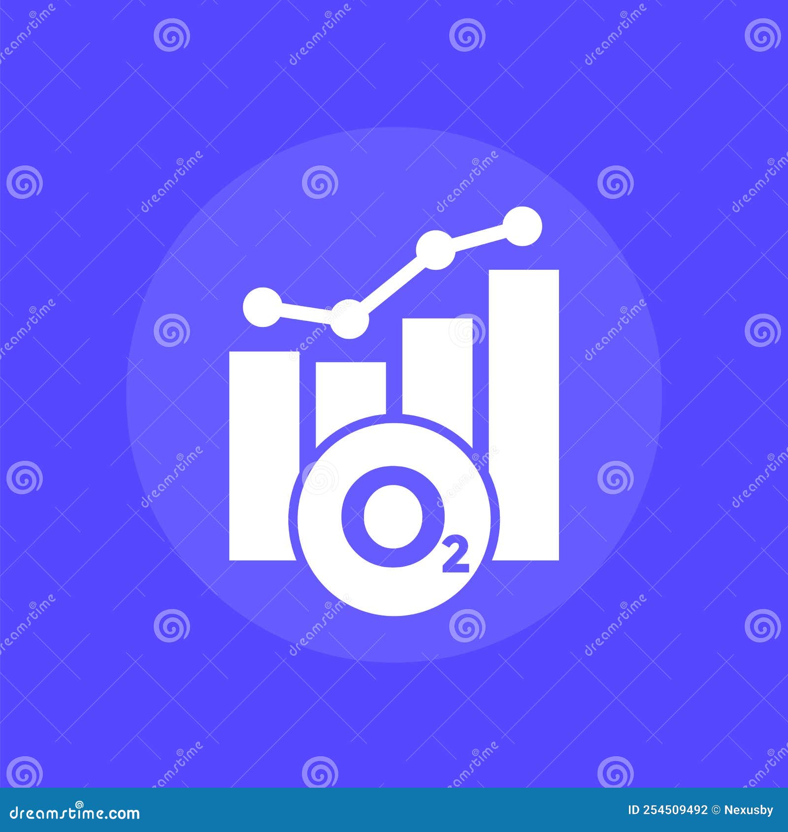 Oxygen Level Icon and a Chart Stock Vector - Illustration of meter ...