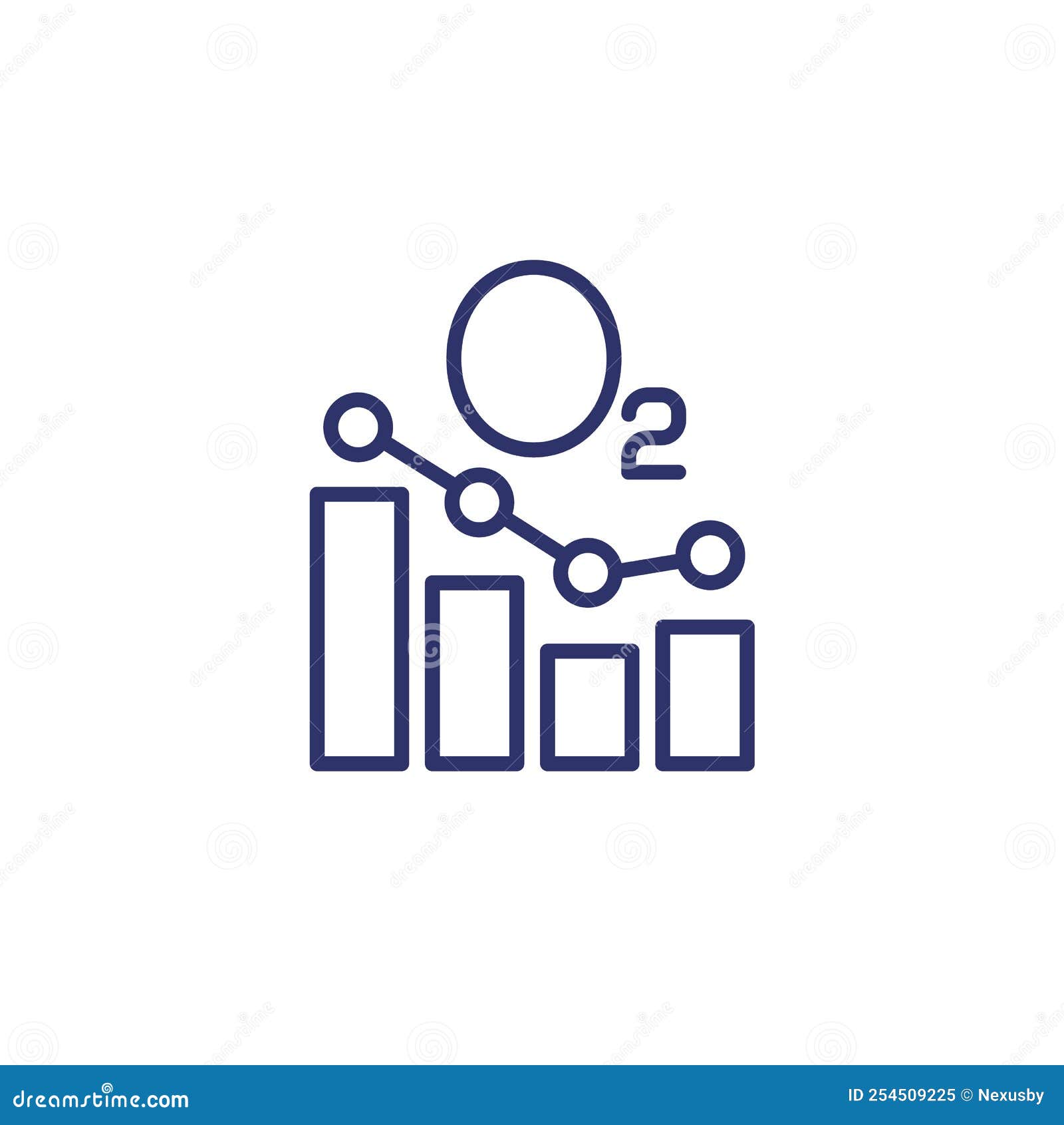 Oxygen Level Line Icon with a Chart Stock Vector - Illustration of ...