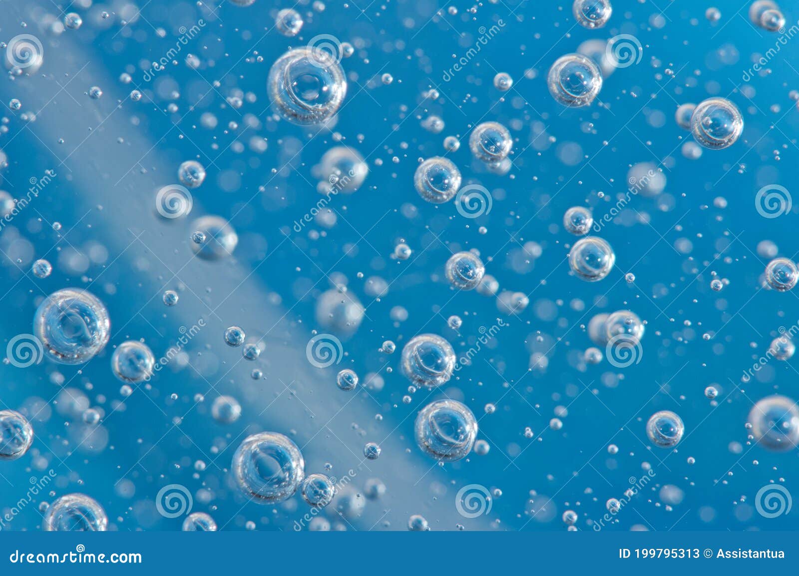 Oxygen in Liquid. Bubbles . Background Blue Stock Image - Image of dark ...