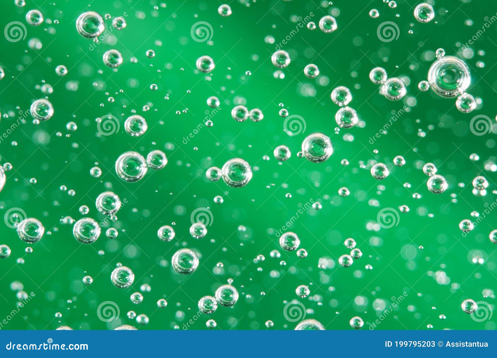 Oxygen in Liquid. Bubbles . Background Green Stock Image - Image of ...