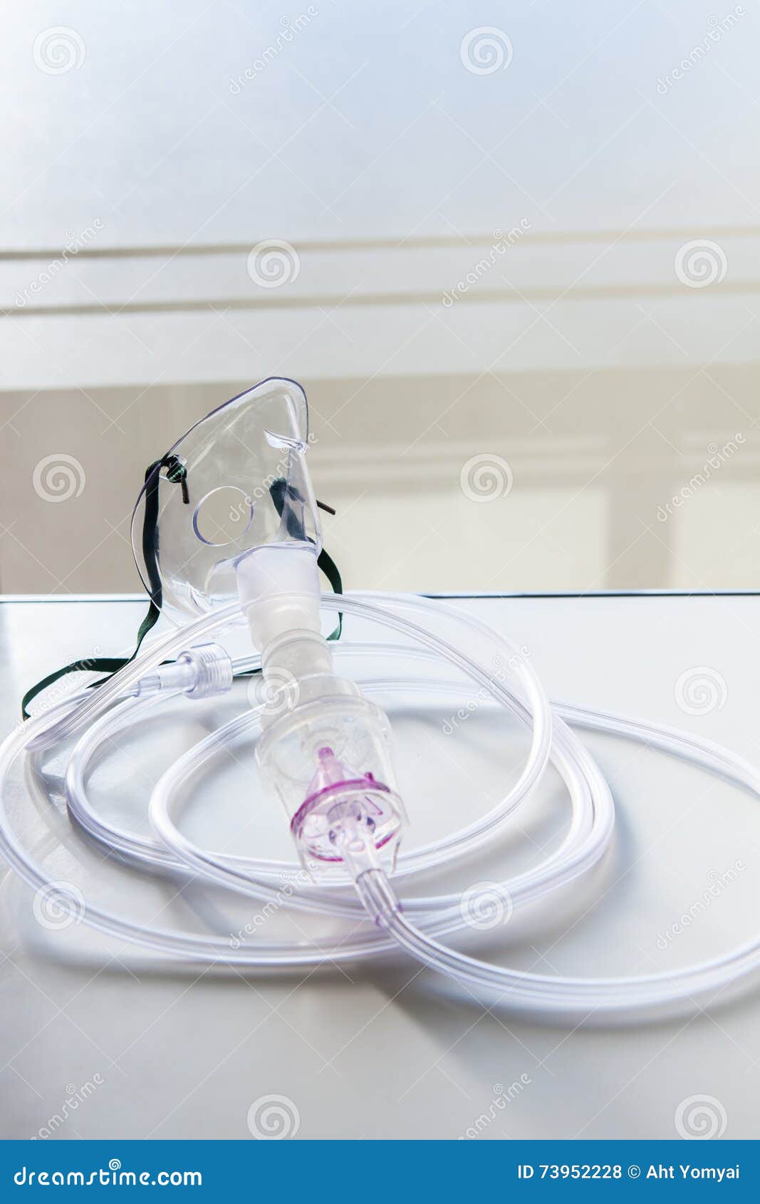 Oxygen Mask for Asthma Treatment on Table. Stock Photo - Image of tube ...