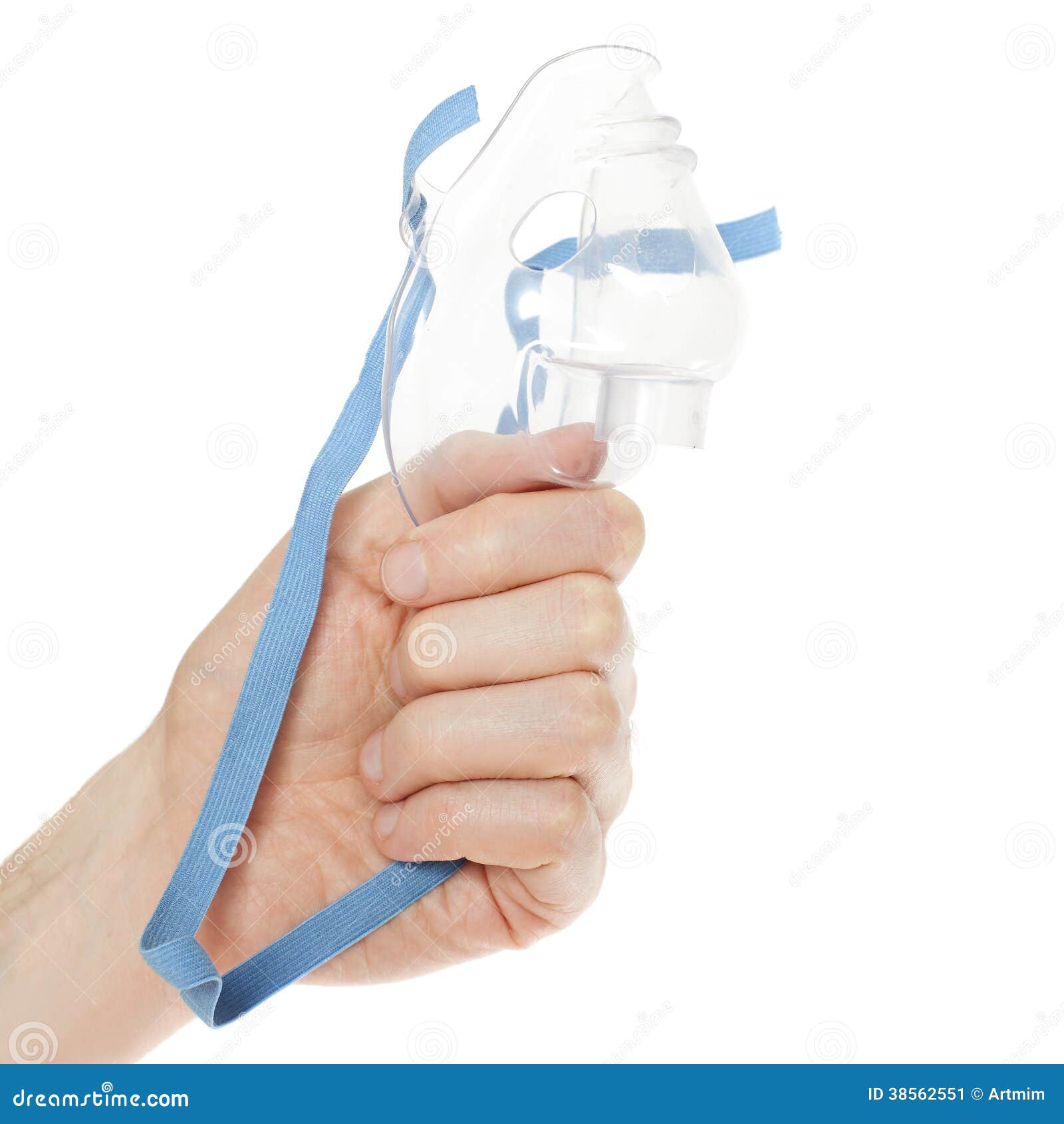 Oxygen mask in male hand stock image. Image of flow, hand - 38562551