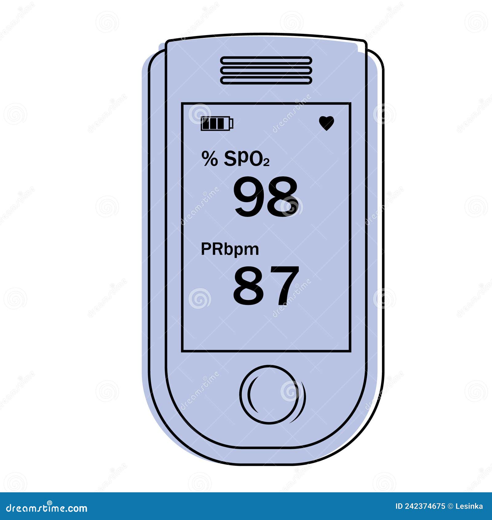 Oxygen Measurement Device, Color Isolated Vector Illustration in ...