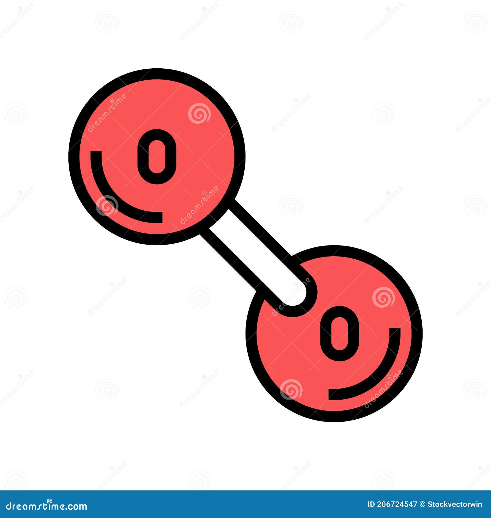 O2 Oxygen Molecule, 3D Model. Royalty-Free Cartoon | CartoonDealer.com ...