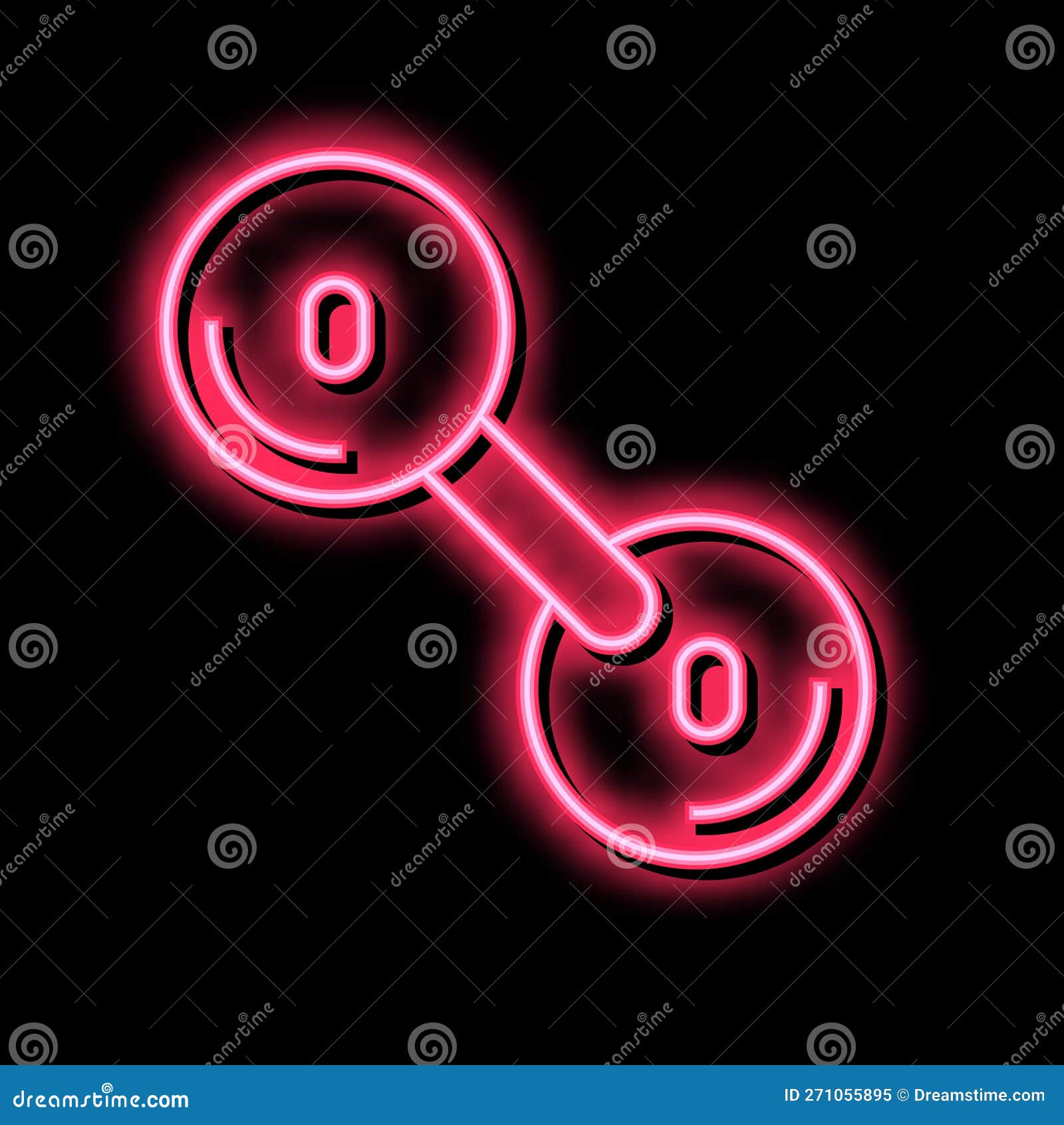 Oxygen Molecule Neon Glow Icon Illustration Stock Vector - Illustration ...