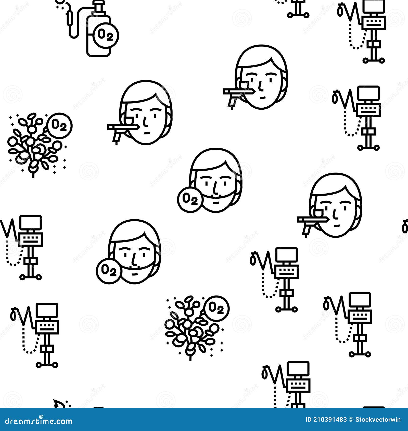 Oxygen O2 Chemical Vector Seamless Pattern Stock Vector - Illustration ...