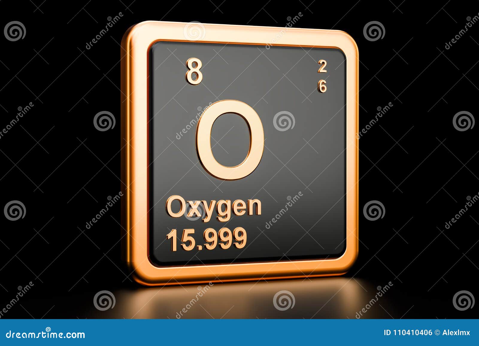 Oxygen O Chemical Element. 3D Rendering Stock Illustration ...