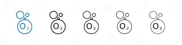 Oxygen O2 Icon Isolated on White Background Stock Vector - Illustration ...