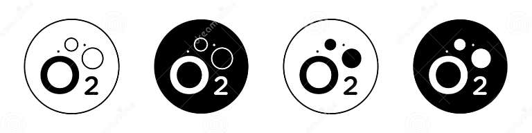 Oxygen O2 Icon Isolated on White Background Stock Vector - Illustration ...