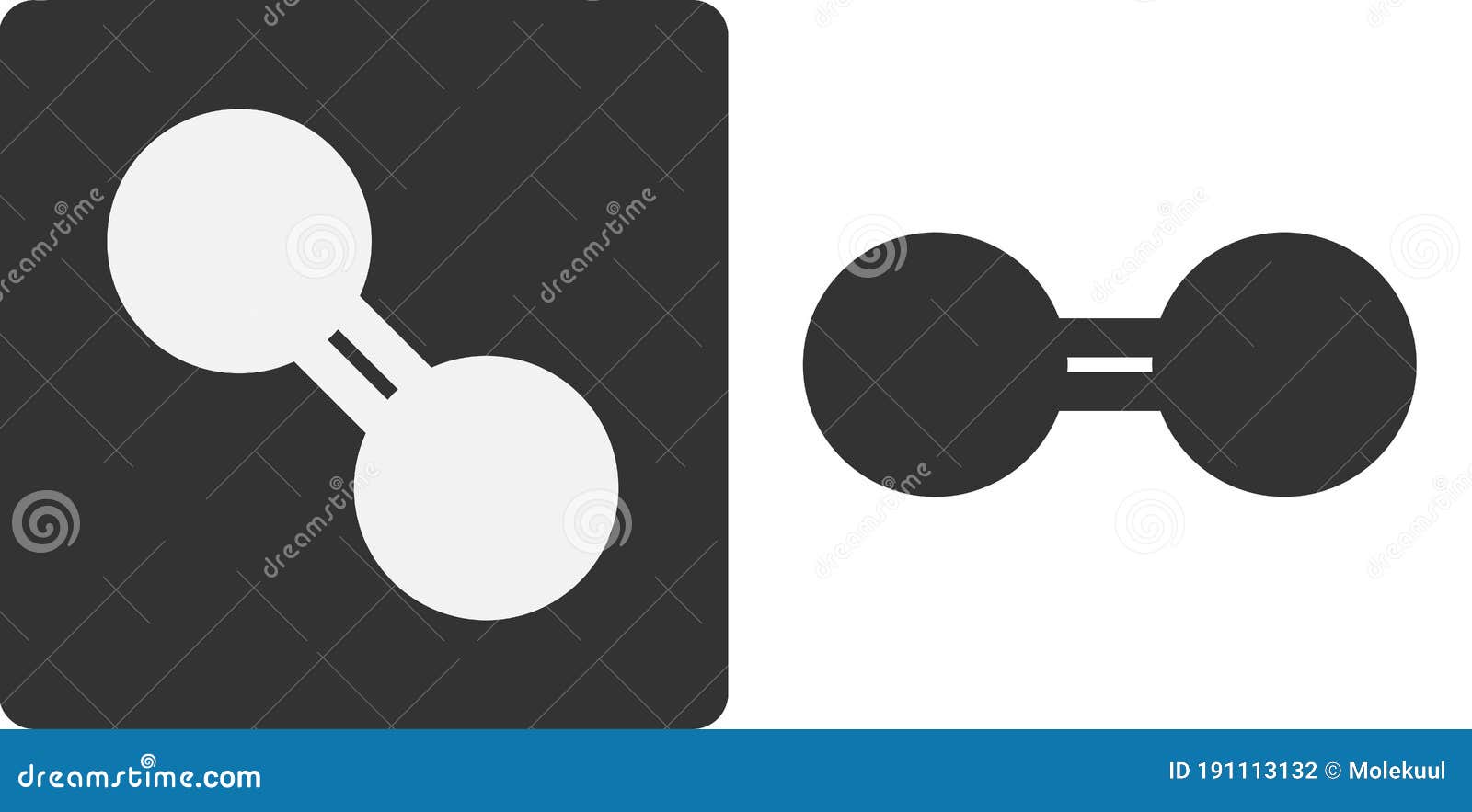 Oxygen O2 Molecule, Flat Icon Style. Stock Vector - Illustration of ...