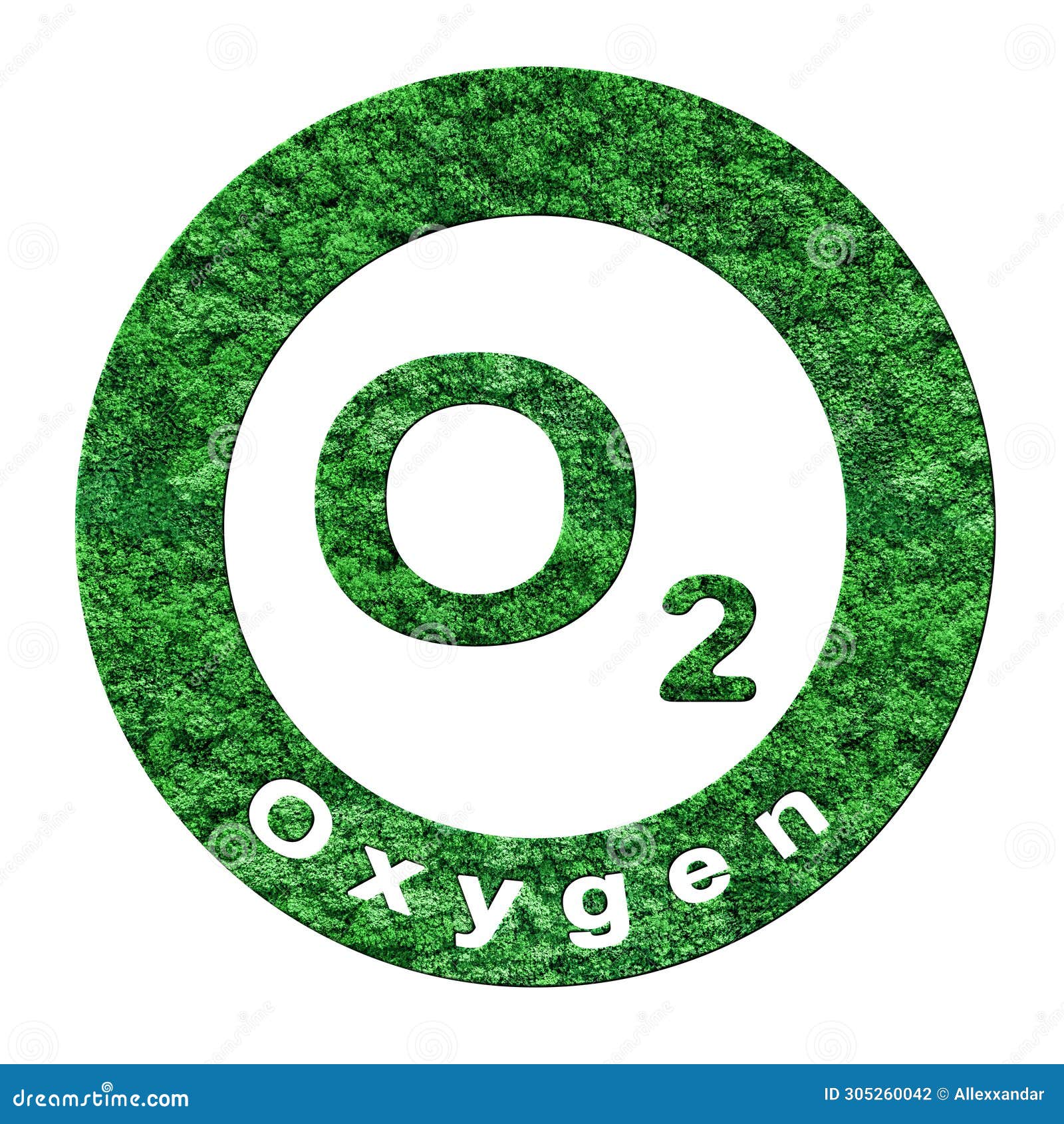 Oxygen O2 Round Green stock illustration. Illustration of circular ...