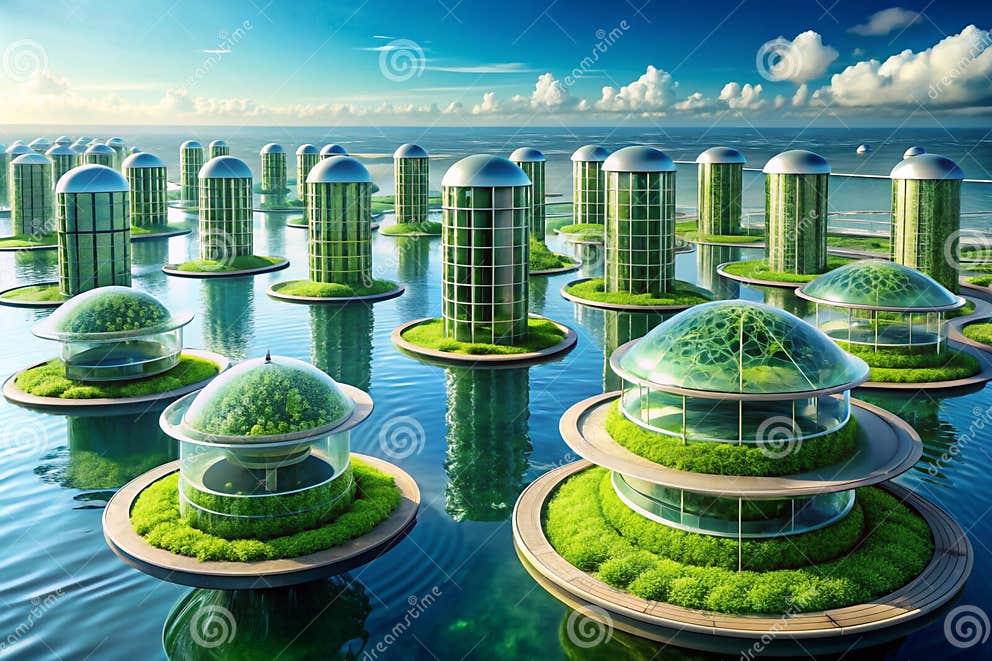 Oxygen-Producing Algae Farms Stock Illustration - Illustration of ...