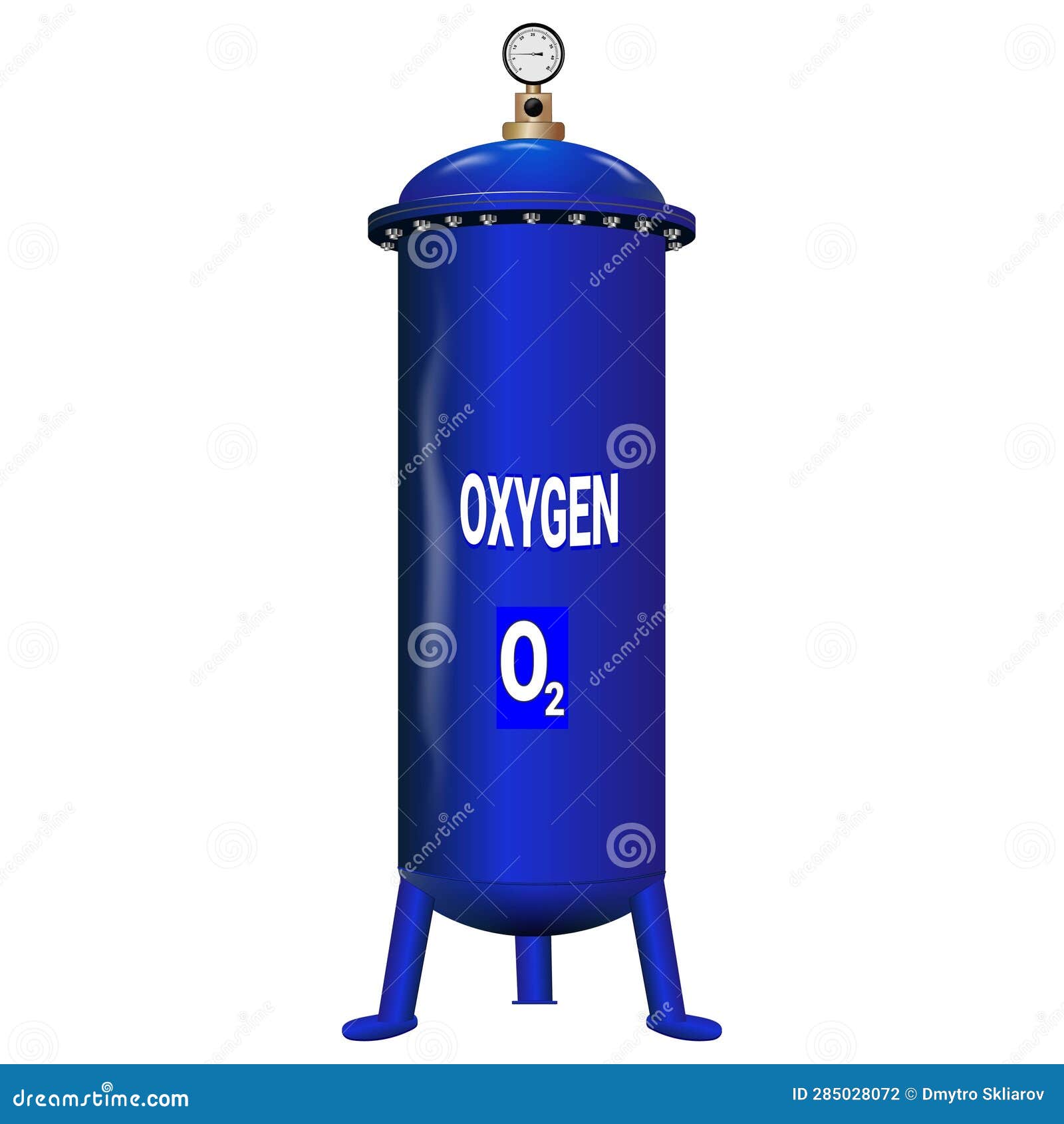 Oxygen Receiver on a Stand. Stock Vector - Illustration of water, sign ...