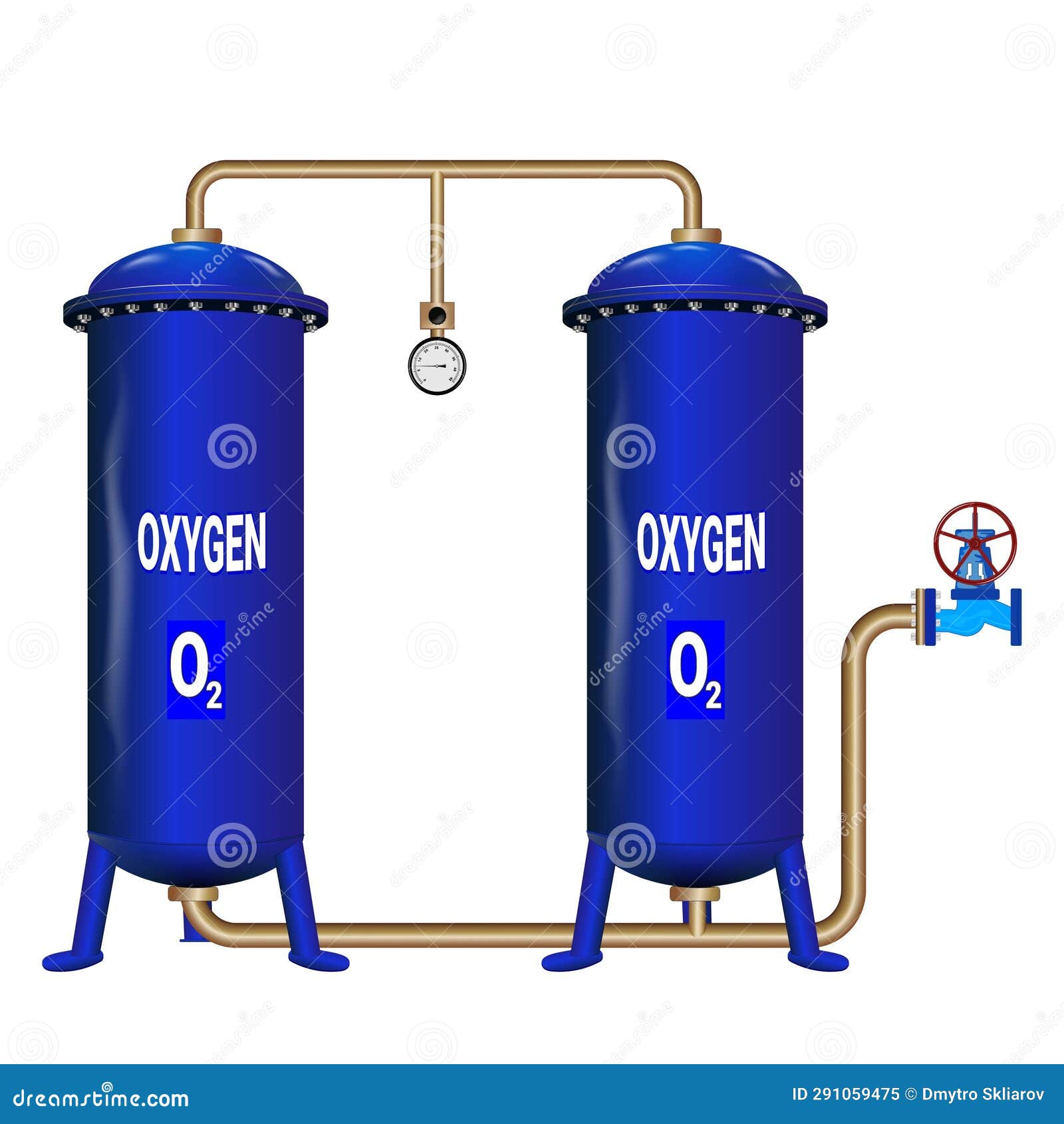 Oxygen Receiver On A Stand Cartoon Vector | CartoonDealer.com #291059475