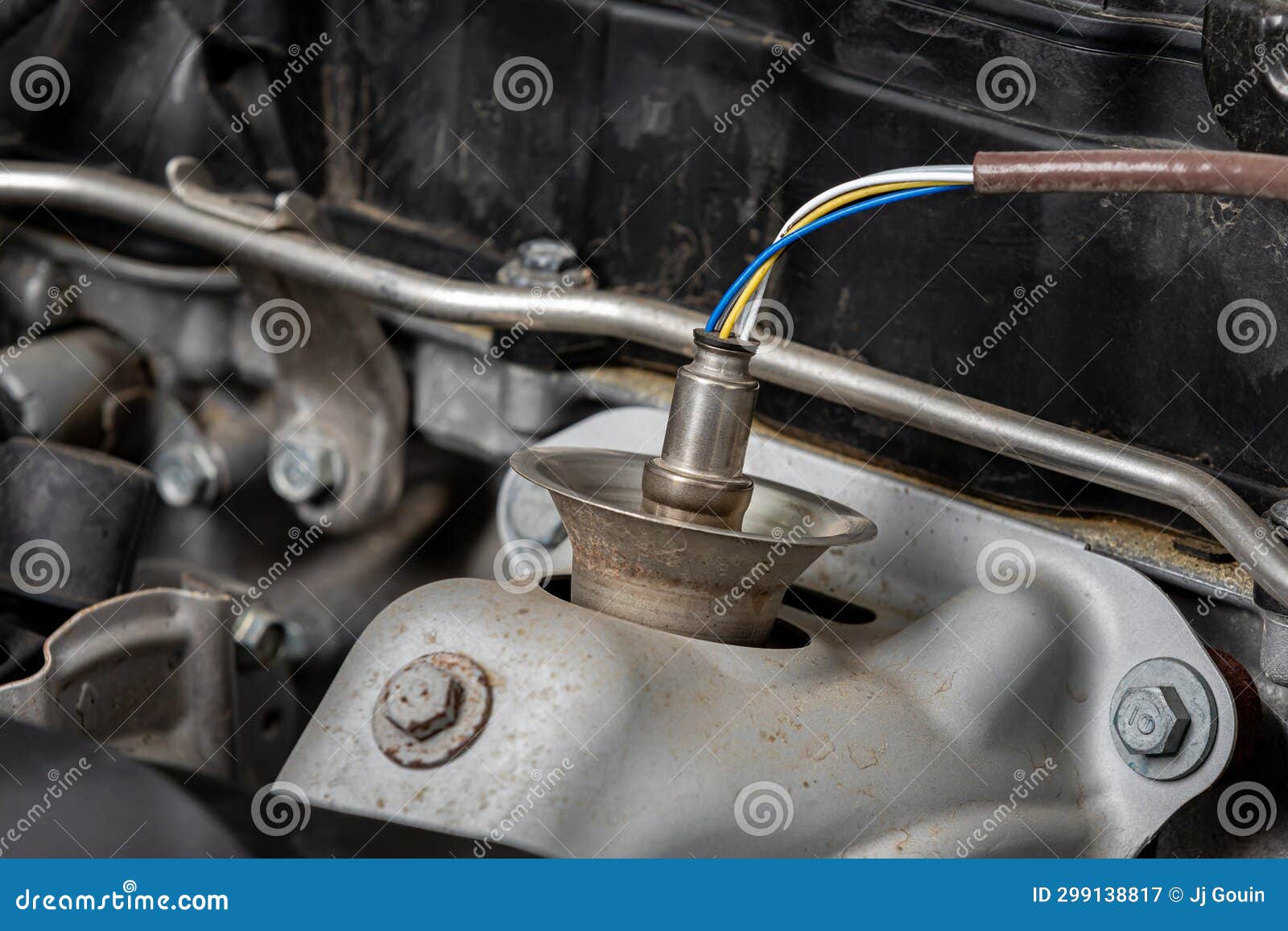 Oxygen Sensor on Car Engine. Stock Image - Image of system, emissions ...