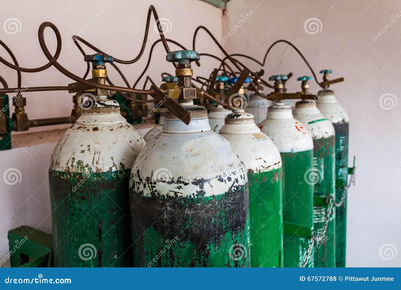 Oxygen supply tanks stock photo. Image of metallic, cylinder - 67572788