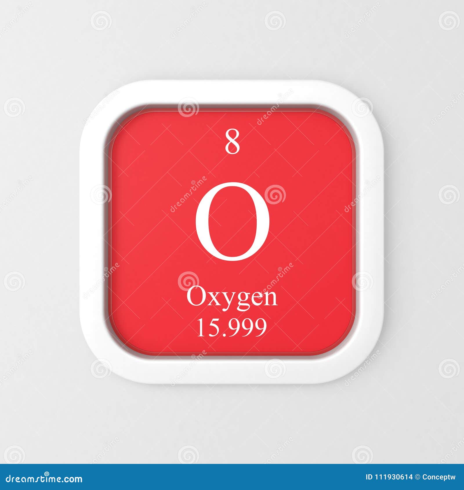 Oxygen Symbol on Red Rounded Square Stock Illustration - Illustration ...