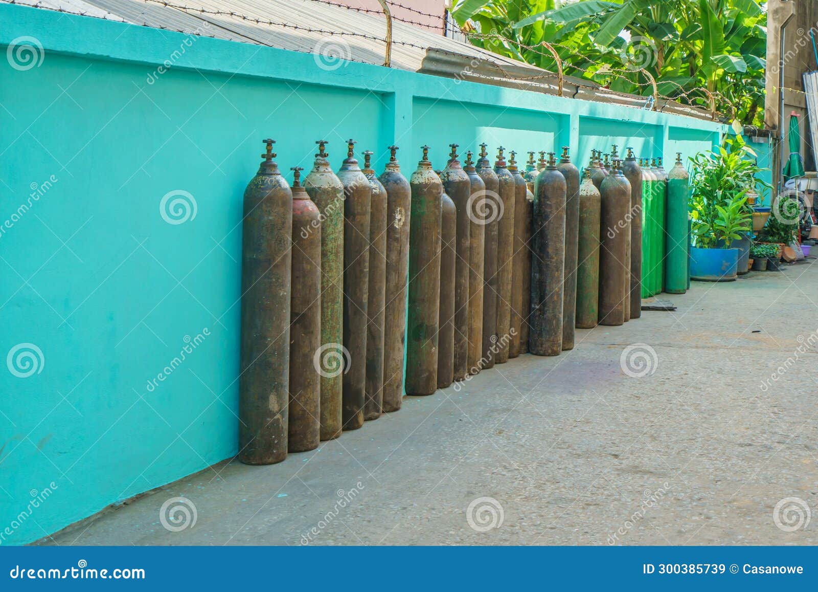 The Oxygen Tank and Helium Container in Abandoned Factory for ...