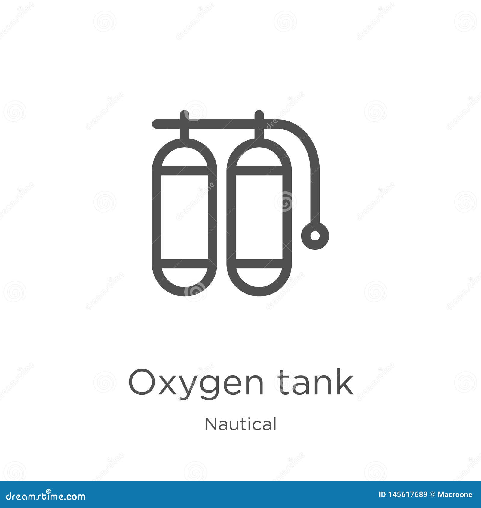 Oxygen Tank Icon Vector from Nautical Collection. Thin Line Oxygen Tank ...